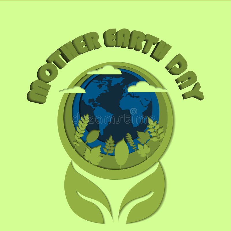Mother Earth Day with Emerge Shapes Style by Vector Design Stock Vector ...