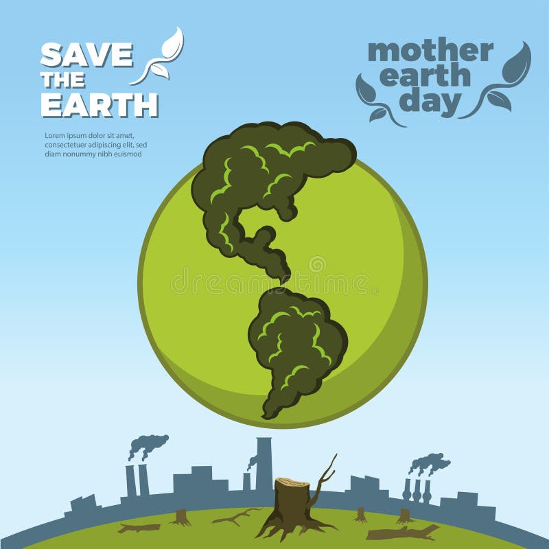 Save The Mother Earth Concept Eco Poster Stock Vector - Illustration of ...