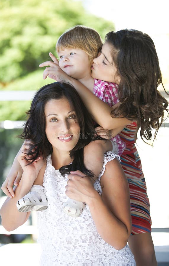 Mother with Her Beautiful Daughters Stock Photo - Image of mother ...