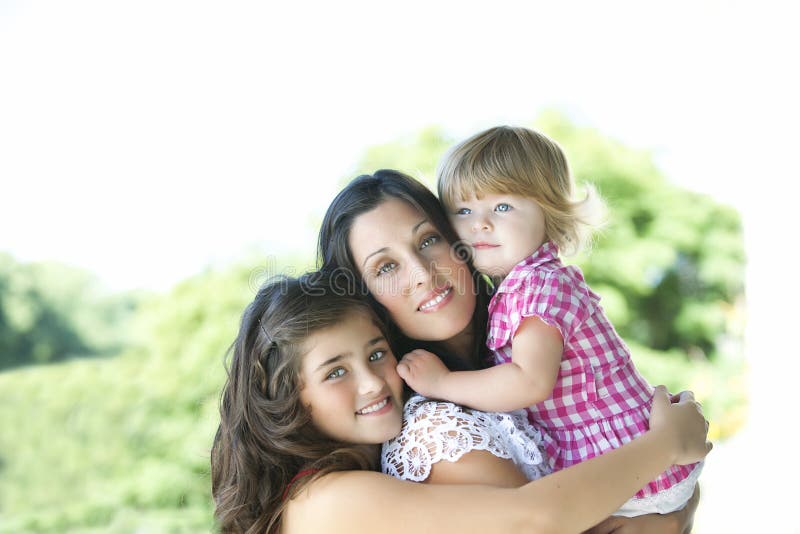 Mother with Her Beautiful Daughters Stock Image - Image of beauty ...
