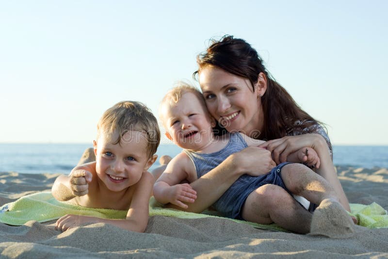 Mother with her children. stock image. Image of summer - 5936481