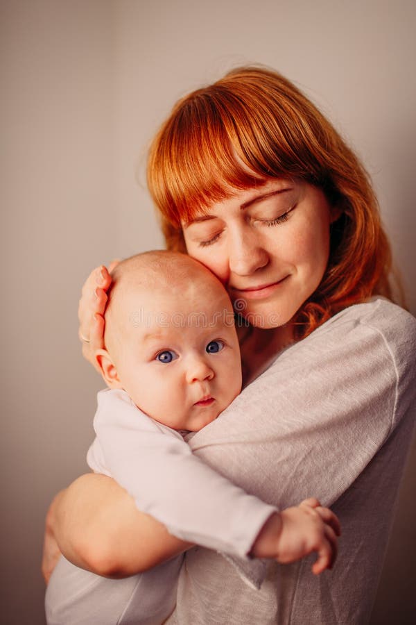 Mother and Her Little Baby Hugging Together Stock Photo - Image of ...