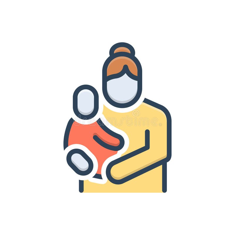 Color Illustration Icon for Mother, Matriarch and Baby Stock ...