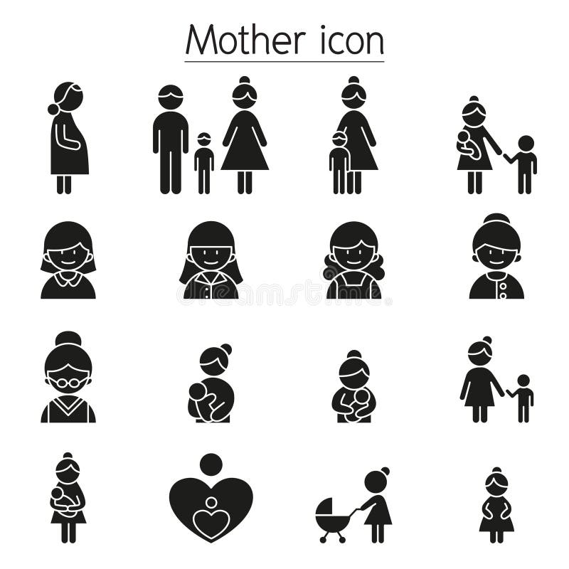 Mother`s Day Icon Set stock vector. Illustration of expanded - 214966175