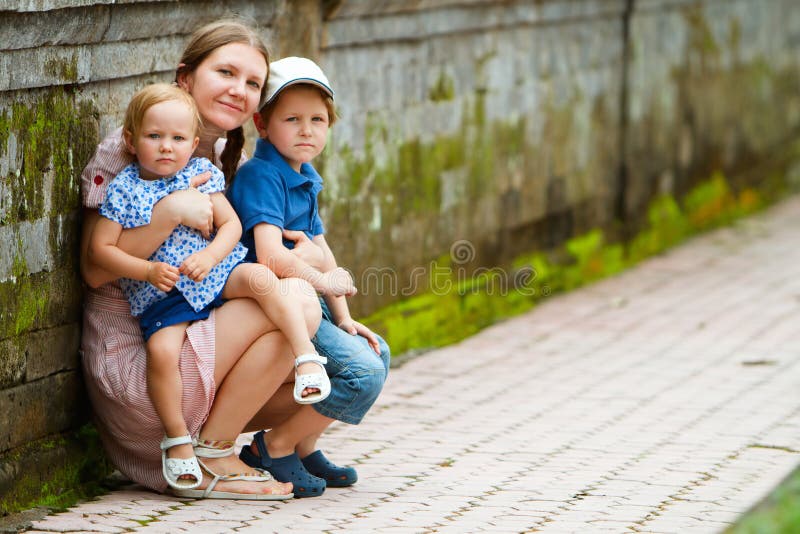 Mother and kids stock image. Image of tranquil, together - 15290383