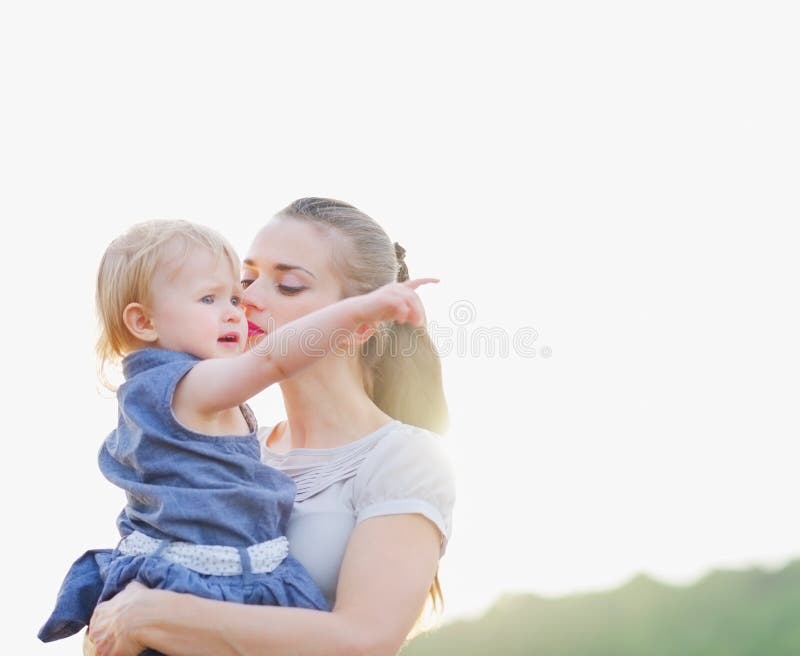 Baby pointing & talking stock photo. Image of jabber, innocents - 1059722