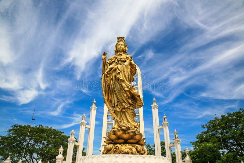 Mother Kuan Kwan Im Buddha stock photo. Image of meditation - 78445680
