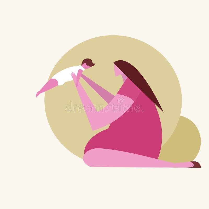 Mother Lifting Baby Icon Stock Illustrations – 158 Mother Lifting Baby ...