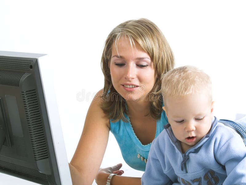 Mother with little boy stock image. Image of body, lifestyle - 1293105