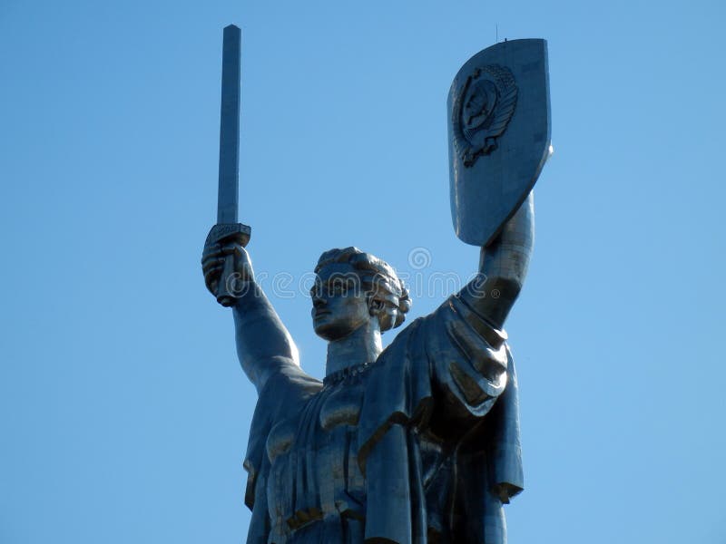 Mother Motherland Monument in Kiev Stock Photo - Image of steel ...