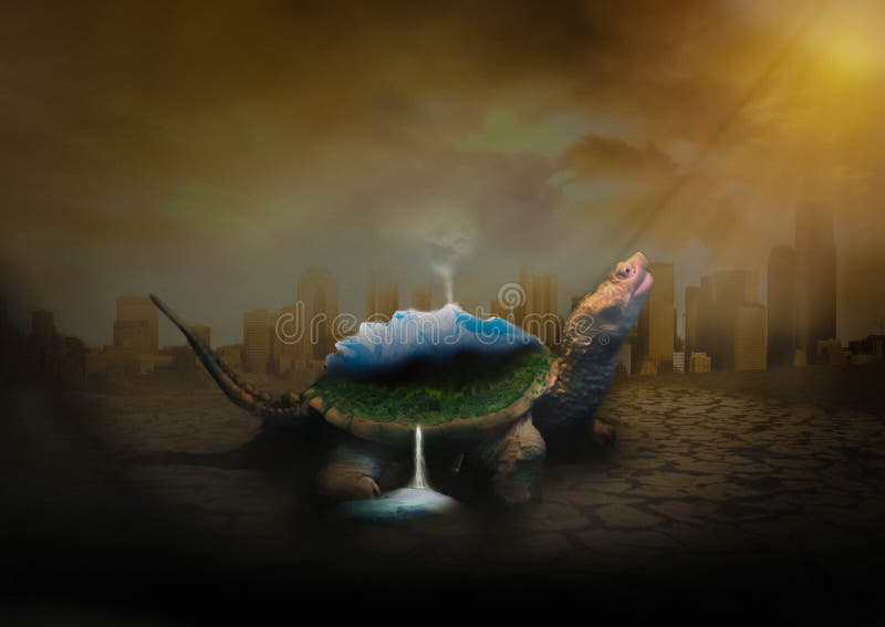 Mother Nature and Environmental Pollution Stock Illustration ...