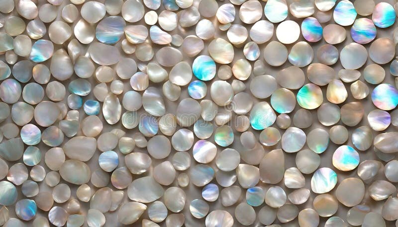 Mother of Pearl Pattern, Full Screen. Smooth Iridescent Stones with ...