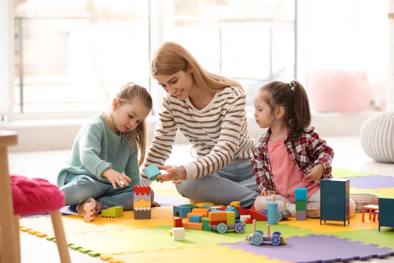 Mother Playing with Her Children Stock Image - Image of parenthood ...