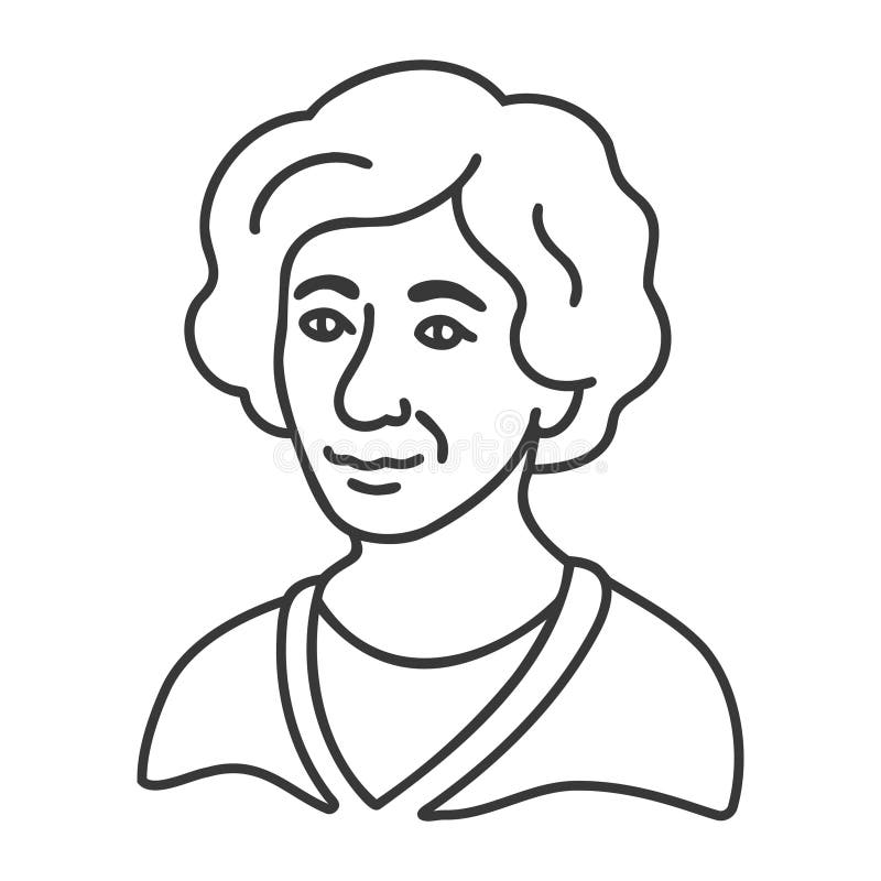 Mother Portrait Line Art Vector Doodle Stock Vector - Illustration of ...