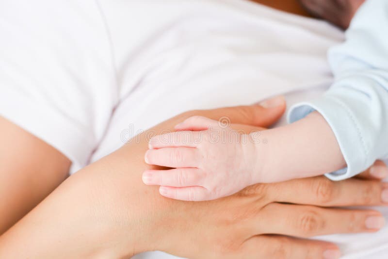 Mother Protecting Her Newborn Child Stock Image - Image of healthcare ...