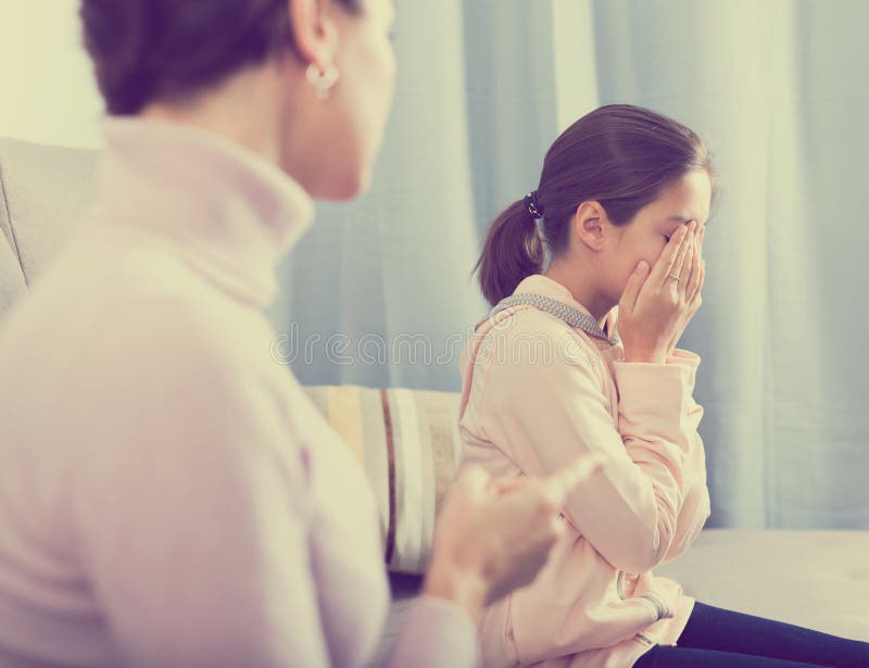 Mother Reprimands Her Daughter Stock Image - Image of parent ...