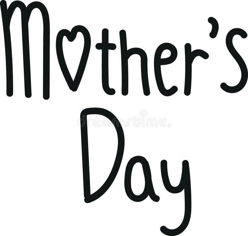 Mother S Day Handwritten Text Design with a Heart Element. Mother S Day ...