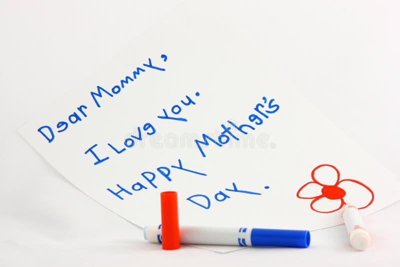 Mothers Day Sticky Notes on a Refrigerator Stock Image - Image of ...