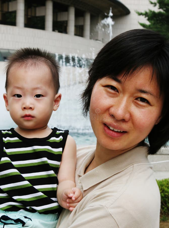 Korean Child with His Mother Stock Photo - Image of cute, girl: 1158758