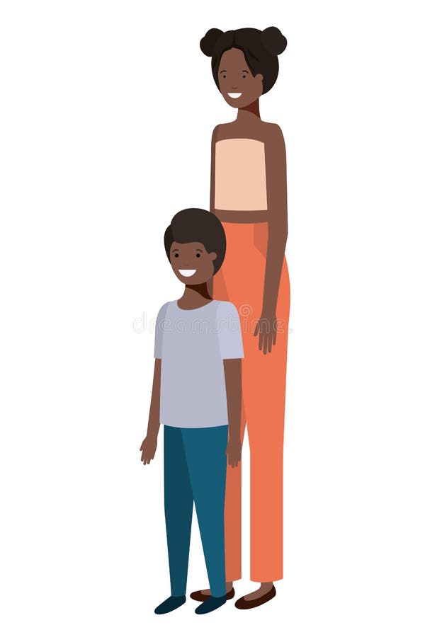 Mother and Son Avatar Character Stock Vector - Illustration of adorable ...