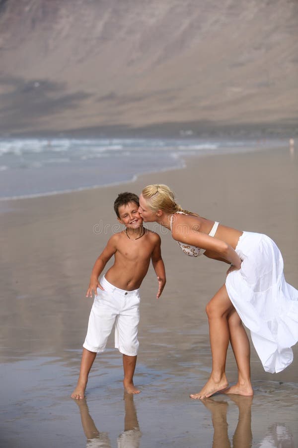 Mother And Son On The Beach Stock Image Image Of Male Outside 10794493