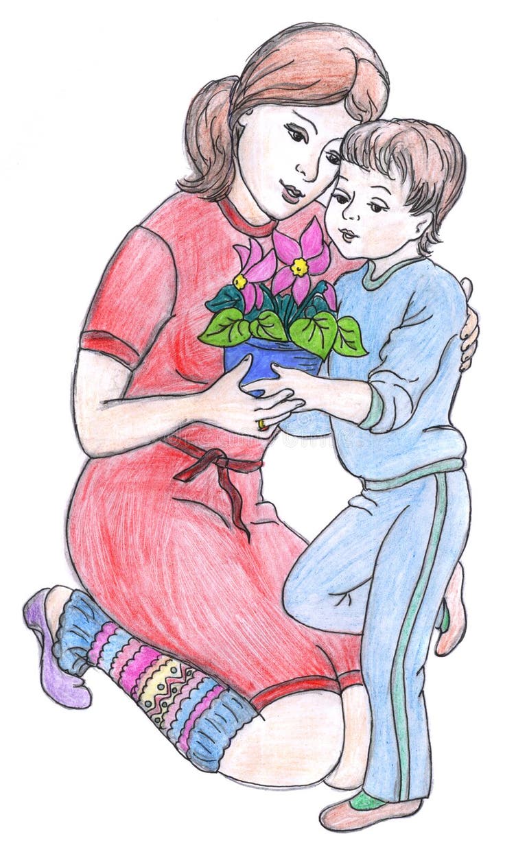 Mother Drawing Stock Illustrations – 90,471 Mother Drawing Stock ...
