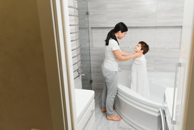 117 Mom Son Shower Together Stock Photos - Free & Royalty-Free Stock ...