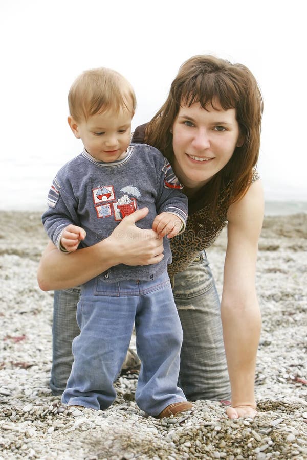 Young single mother of two stock image. Image of teething - 10075771