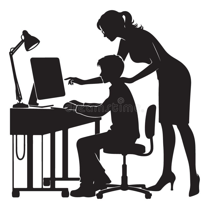 Computer Technology Silhouette Stock Illustrations – 97,983 Computer ...