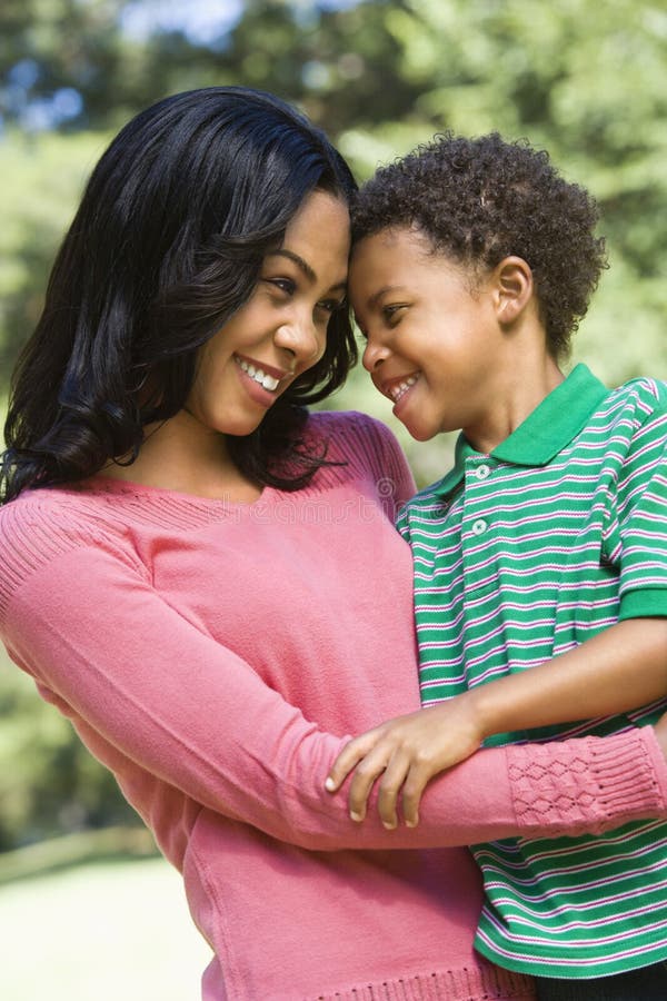 Mother and son smiling. stock photo. Image of park, color - 3614194