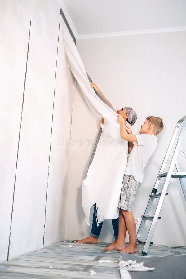 Mother and Son Take Off Wallpapers Together Stock Photo - Image of ...