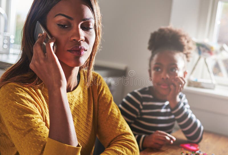 Mother Talking on Phone Forgetting Child Stock Image - Image of home ...