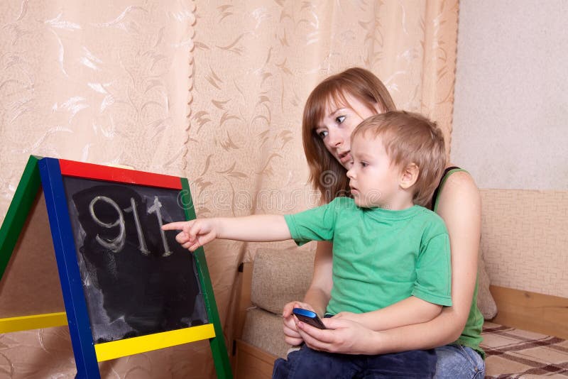 Learning the Numbers with Mom Stock Photo - Image of colored, happy ...