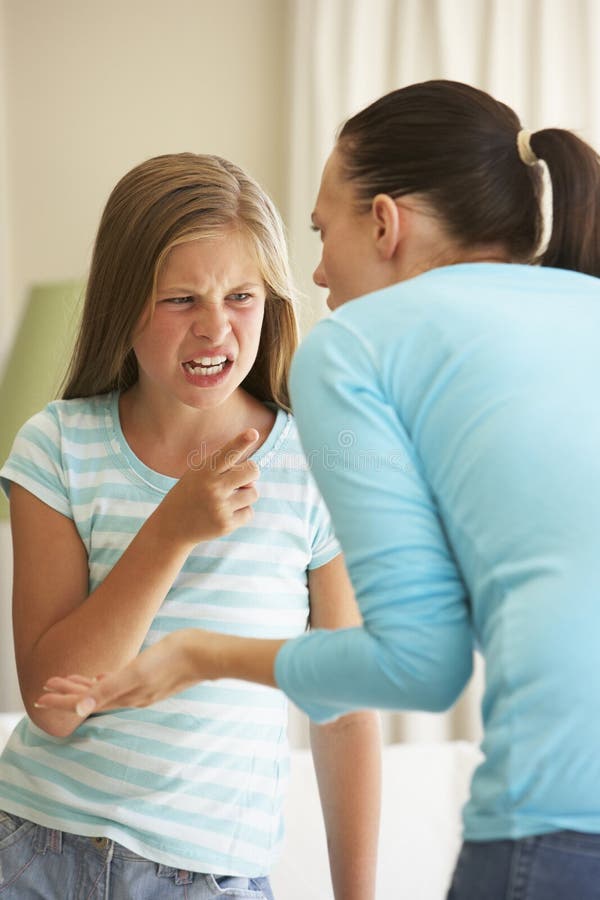 Mother Telling Off Daughter at Home Stock Photo - Image of discipline ...