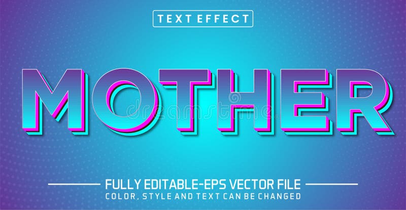 Mother Text Editable Style Effect Stock Vector - Illustration of letter ...