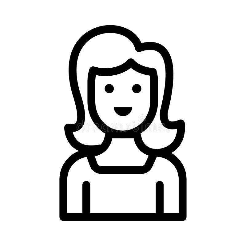 Mother Thin Line Vector Icon Stock Vector - Illustration of girl ...