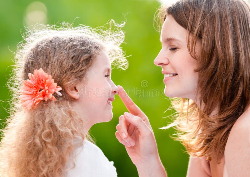 Happy mom and daughter stock image. Image of countryside - 9004913