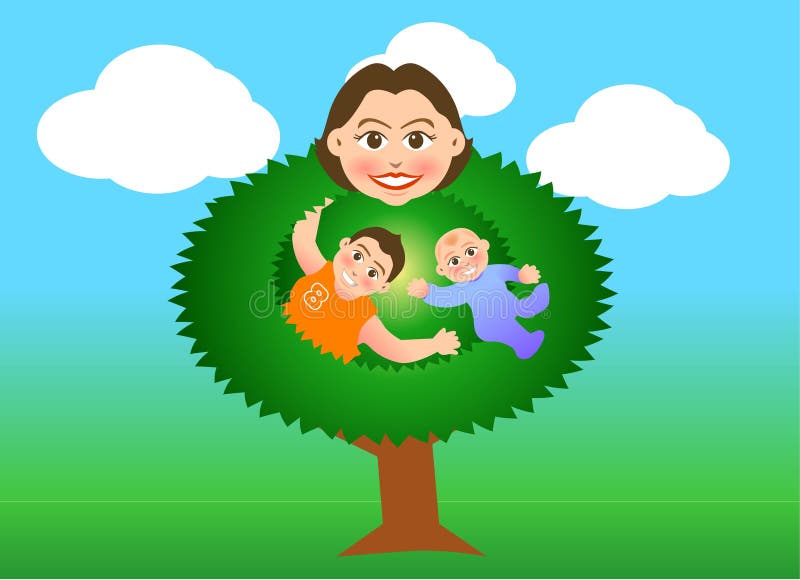 Mother tree stock vector. Illustration of close, leaf - 4419909