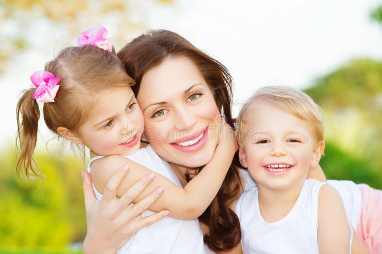 Mother with two kids stock photo. Image of baby, nice - 29392250