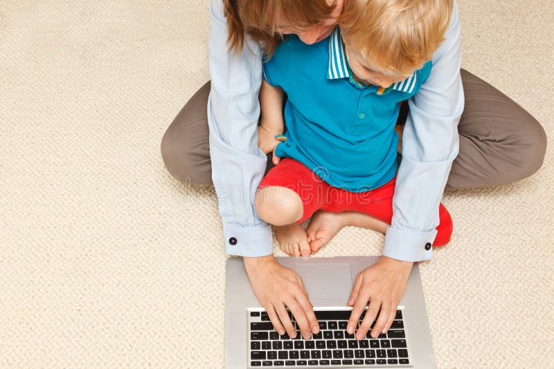 Mother working from home stock photo. Image of pretty - 27109758