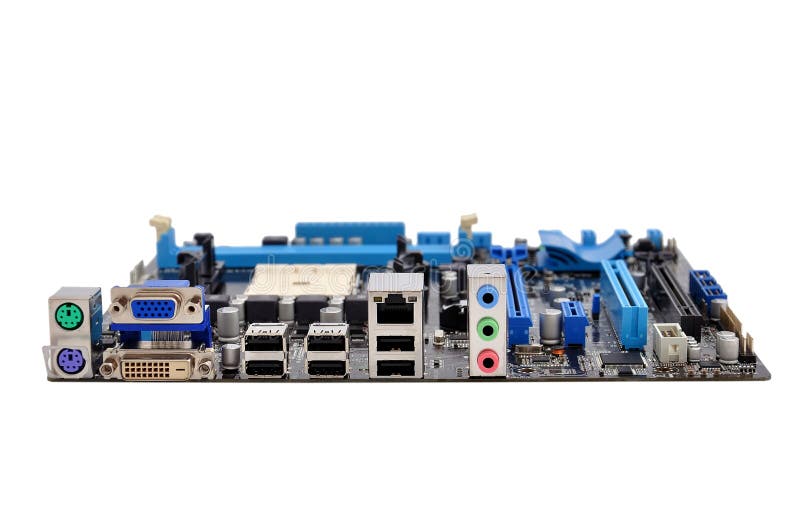 Back Panel Connectors of the Computer Motherboard Stock Photo - Image ...