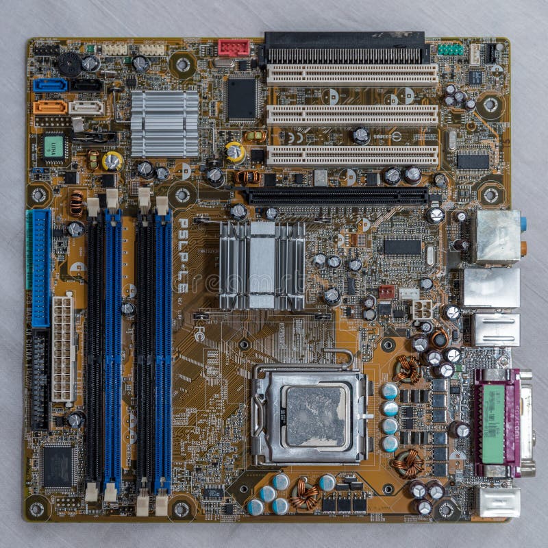 Motherboard - Bird`s Eye View Mainboard Stock Image - Image of internal ...