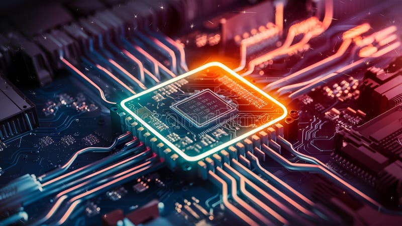 A Motherboard is the Central Circuit Board in a Computer Stock ...