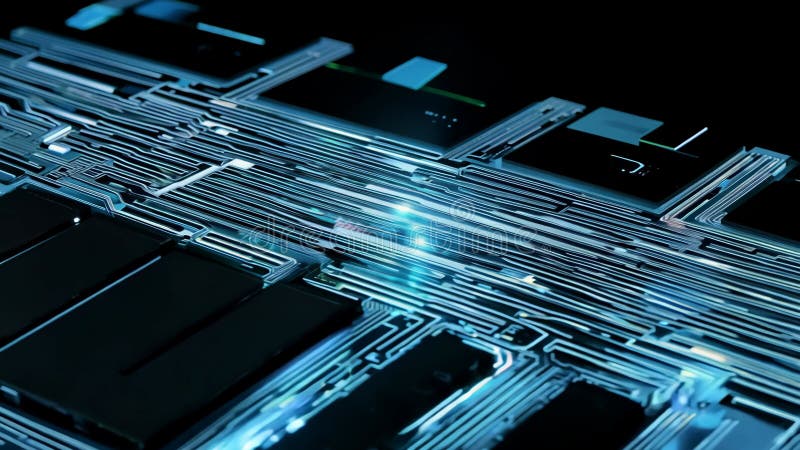 Motherboard with Chips Transferring Network Signals. Circuit Board ...