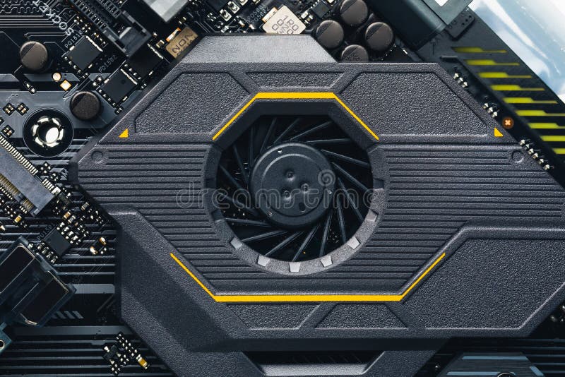 Motherboard Chipset Ventilation Cooling System Stock Image - Image of ...