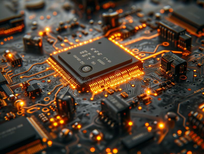 Motherboard Circuit Fragment Stock Illustration - Illustration of micro ...