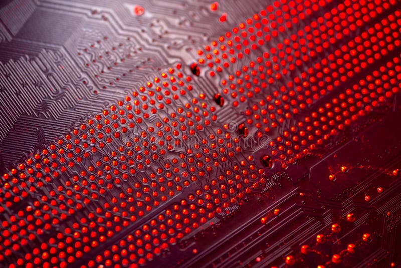 Motherboard Close-up with Contacts, Desktop PC. Computer Technology ...