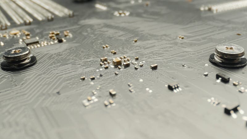 Motherboard Close Up Photo with Transistors Stock Image - Image of data ...