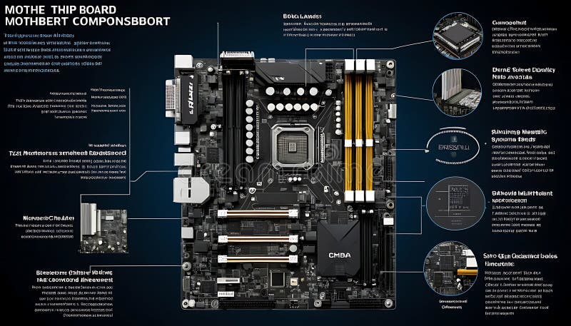 Motherboard Components Diagram Stock Illustration - Illustration of ... Motherboard Components Diagram Stock Illustration - Illustration of ...
