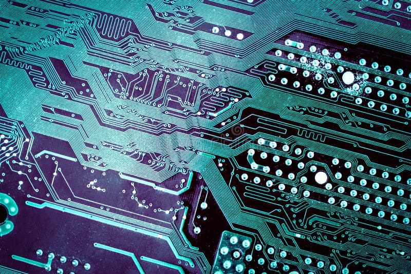Violet Circuit Board Background Of Computer Motherboard.Computer Chip ...